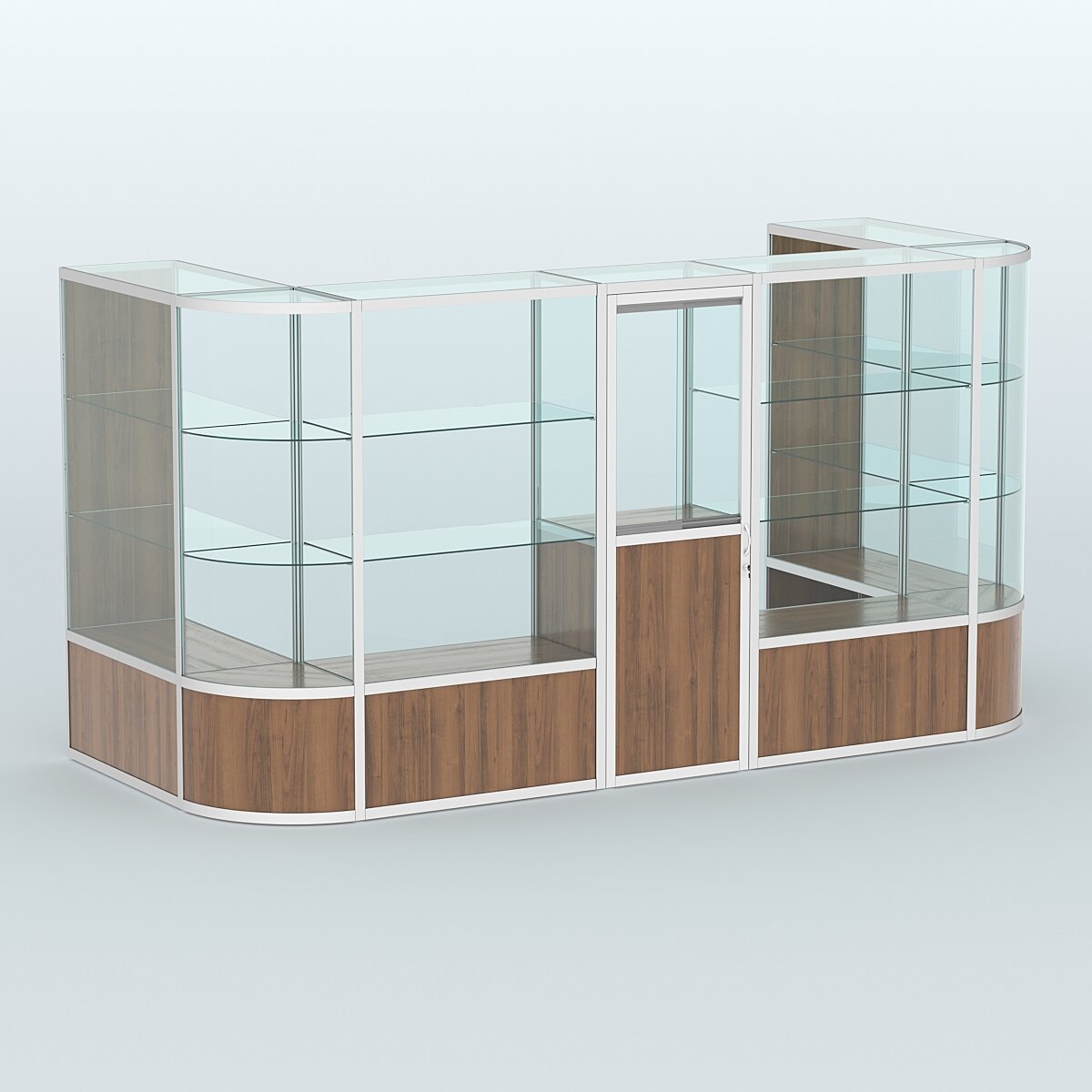 Павильон из профиля пристенный №11б (5,50 кв. м), Орех