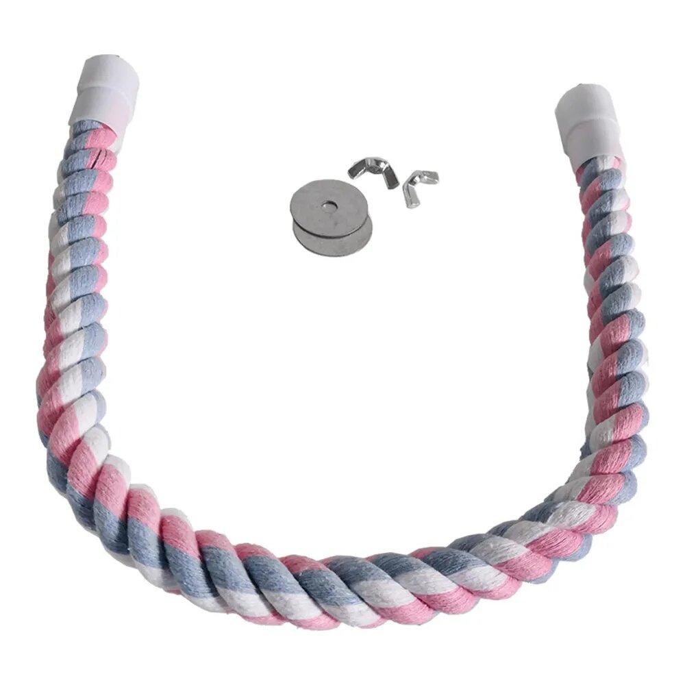 Веревочная игрушка-жердочка для попугаев, гибкий хлопковый канат для лазания в клетке, 35 см