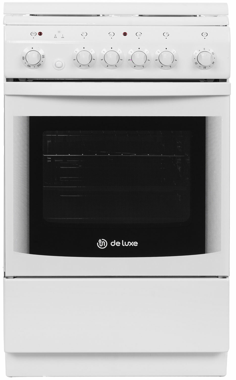 Электроплита De luxe 5004.10 50 см, 4 конфорки, белый