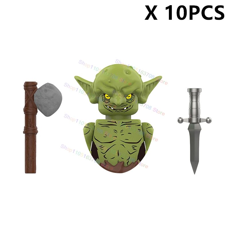 MOC Мини-фигуры для сборки Green Monster GG014 10PCS