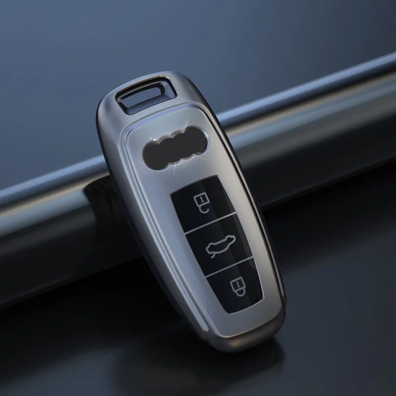 Чехол для ключей Audi серый shell, TPU, RSQ8, A6, A7, A3, A8, RS E-tron GT, Q4