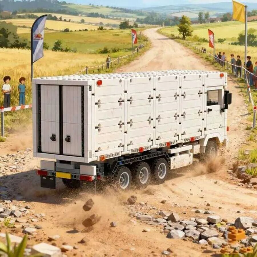 MOC 3-осевой коробчатый прицеп Forded F Max конструктор 845 деталей