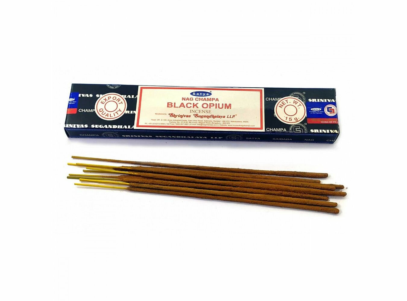 Nag Champa BLACK OPIUM Incense, Satya (Благовония Наг Чампа Черный Опиум, Сатья), 15 г.