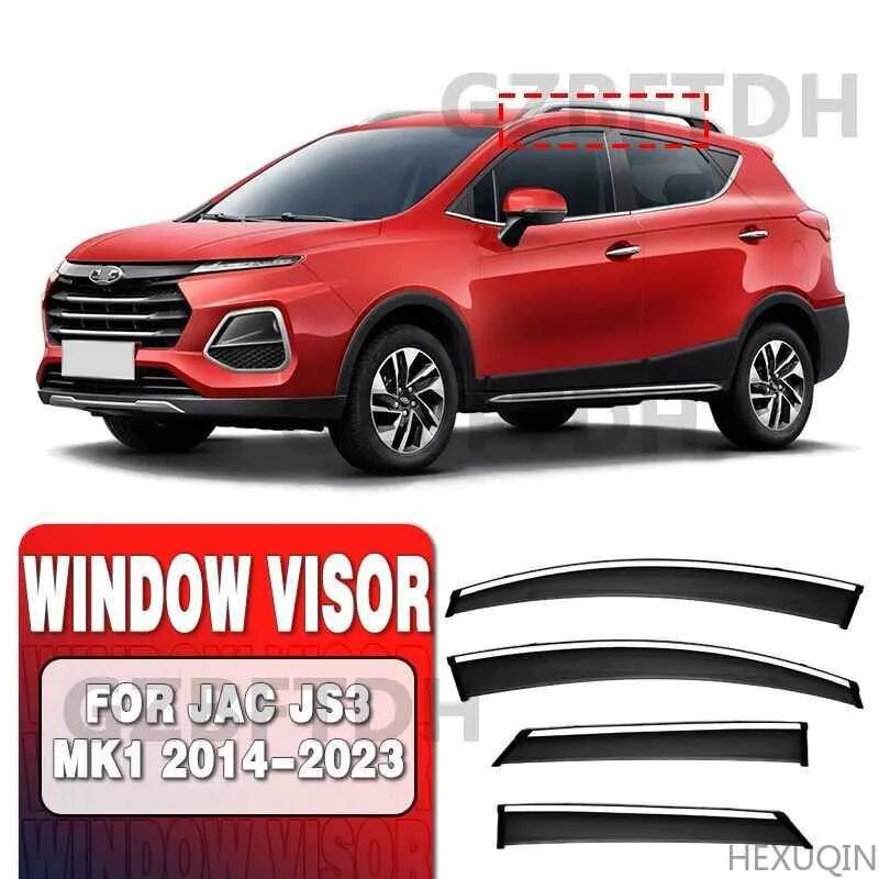 Дефлектор для окон JAC JS3 MK1 2014-2023 4 шт. Черный для внедорожника