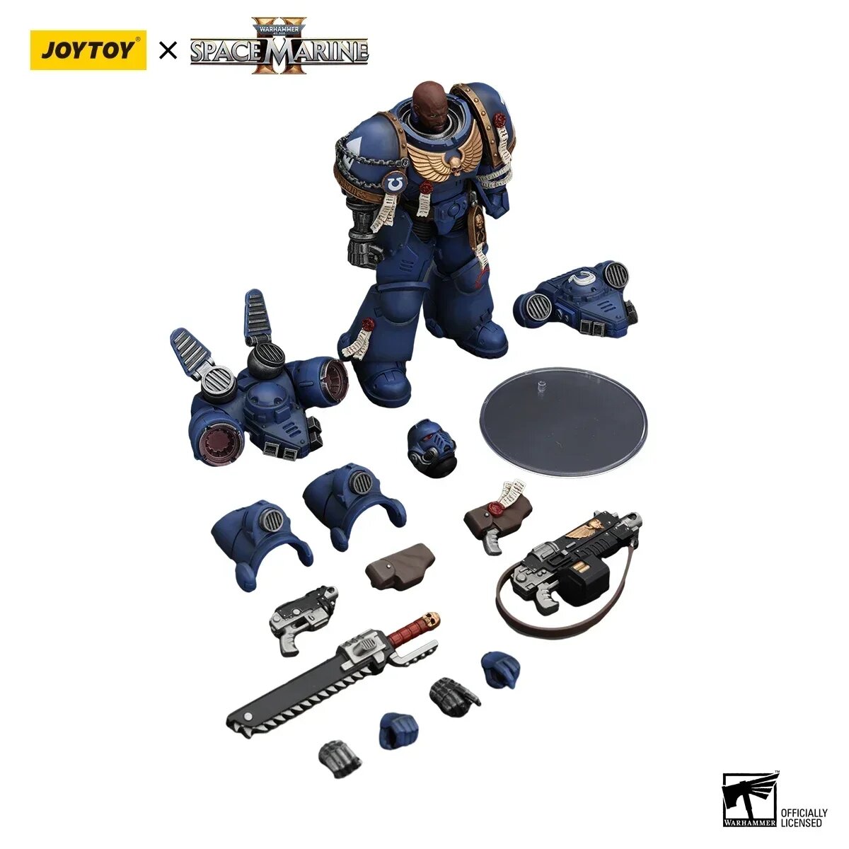 JOY TOY Warhammer 40K Ultramarines Лейтенант Titus Gadriel Chairon Темно-синий, Brother Chairon