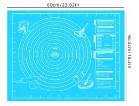 Силиконовый коврик для раскатки теста 46.5x60 см, Blue