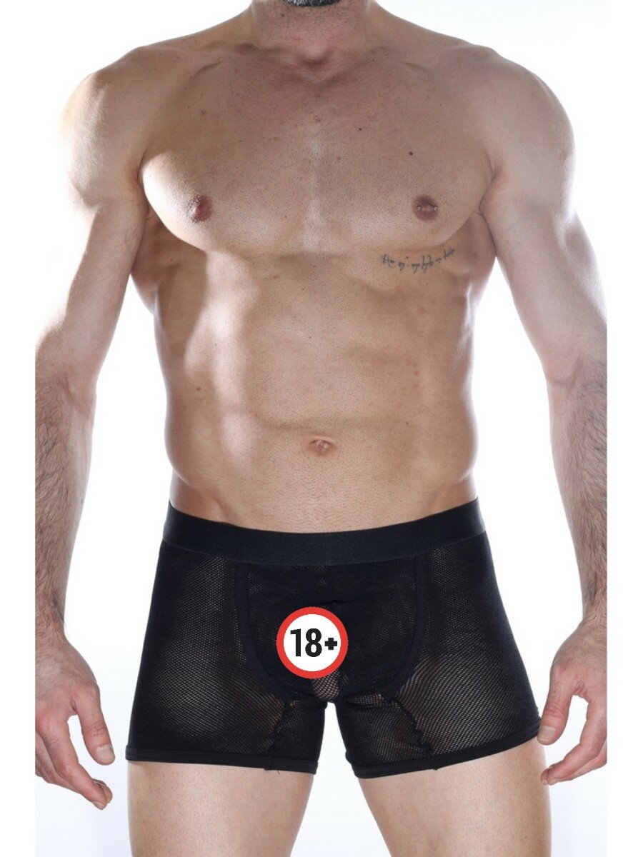 Мужские трусы боксеры черные прозрачные Don Moris DM012162 L (46)