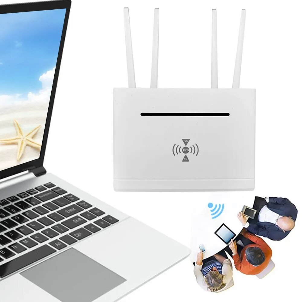 4G-маршрутизатор T901 с SIM-картой, Wi-Fi 300 Мбит/с, 3 порта LAN, белый