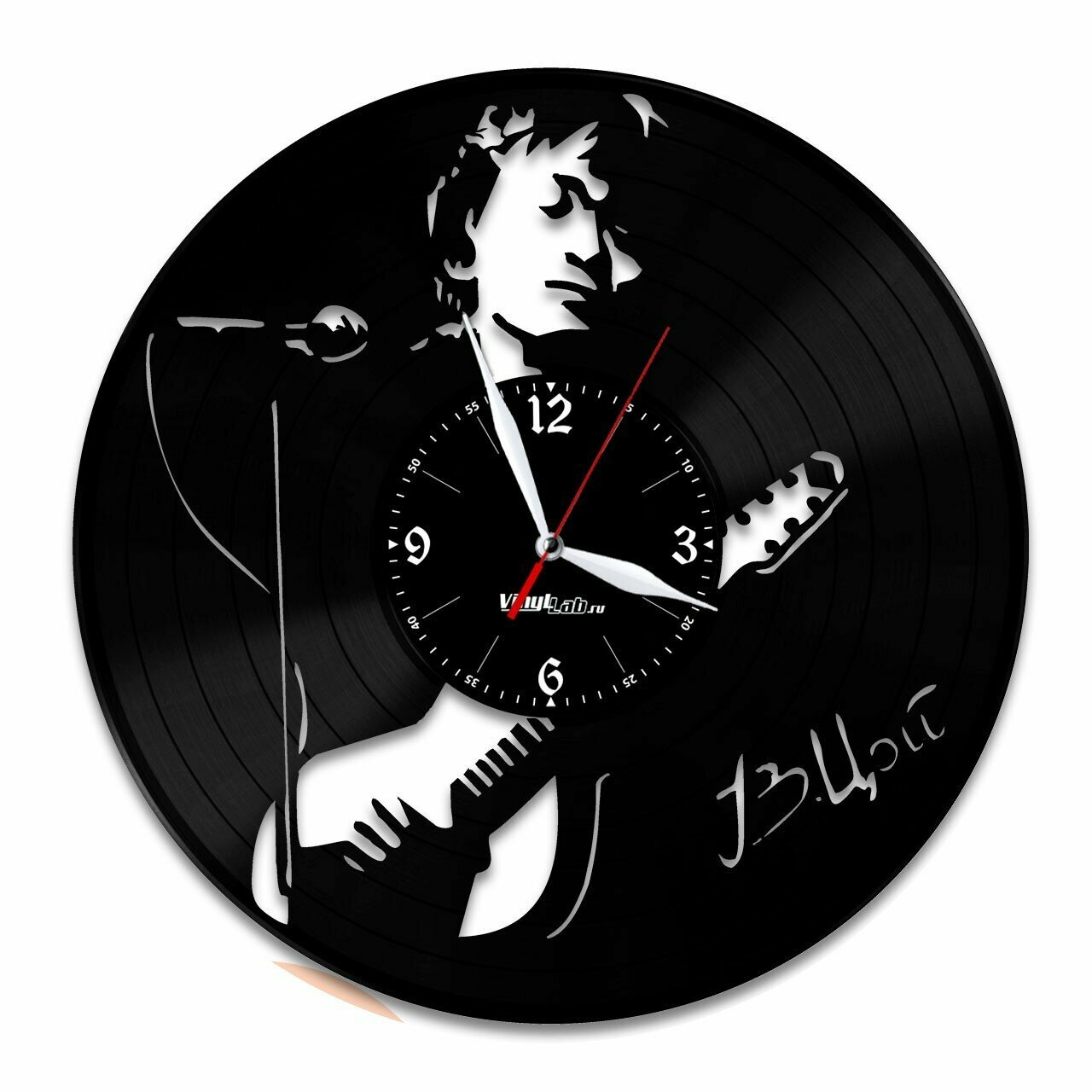 Часы из виниловой пластинки (c) VinylLab В. Цой, диаметр 30 см