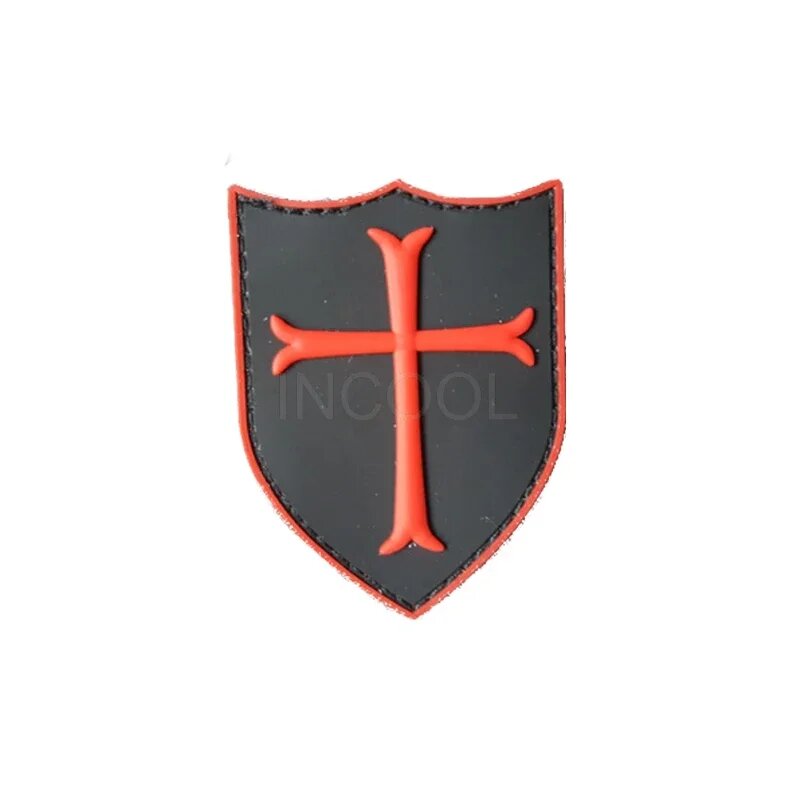 Нашивки с вышивкой «Рыцари Templar» 1 PVC No Loop 8X6 CM