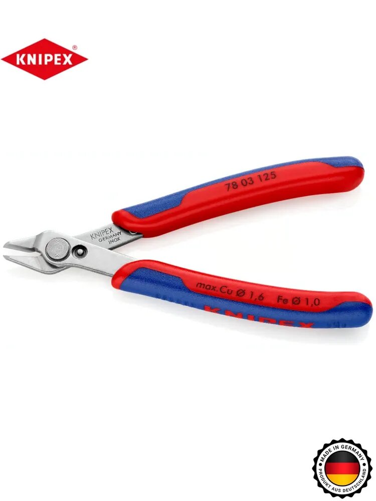 Бокорезы Knipex Electronic Super Knips для самых тонких работ по резанию, электроники, длина 125 мм KN-7803125,