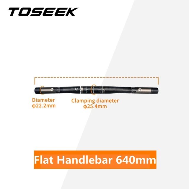 TOSEEK карбоновый руль для BMX/MTB велосипедов 25,4 мм Flat 640mm