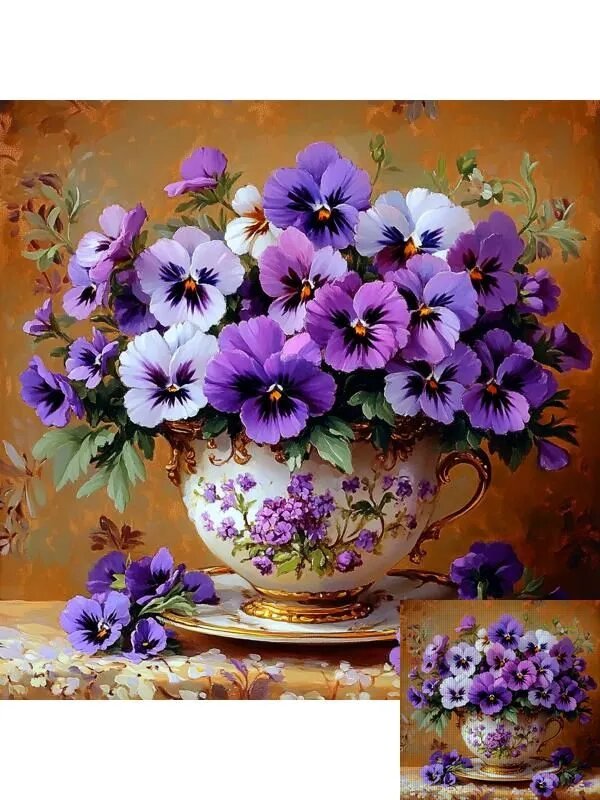 Вышивка крестом наборы,40x40CM,11CT Набор для вышивания, Холст имеет нанесенный на него узор.