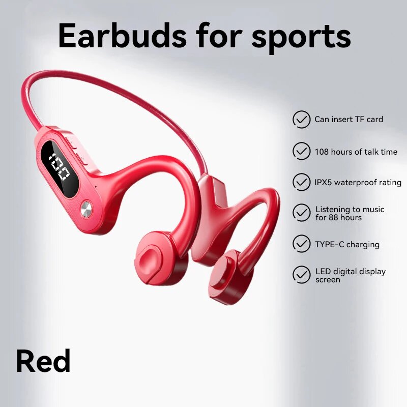 MIJIA Наушники костной проводимости Bluetooth 5.3 32ГБ IPX8 Красный, Red