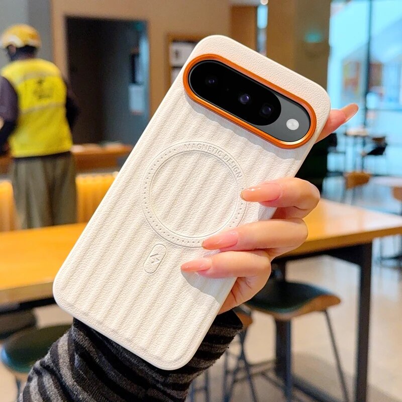 Роскошный Матовый Чехол Из Искусственной Кожи С Магнитной Google Pixel 10 Pro, Белый, WHITE