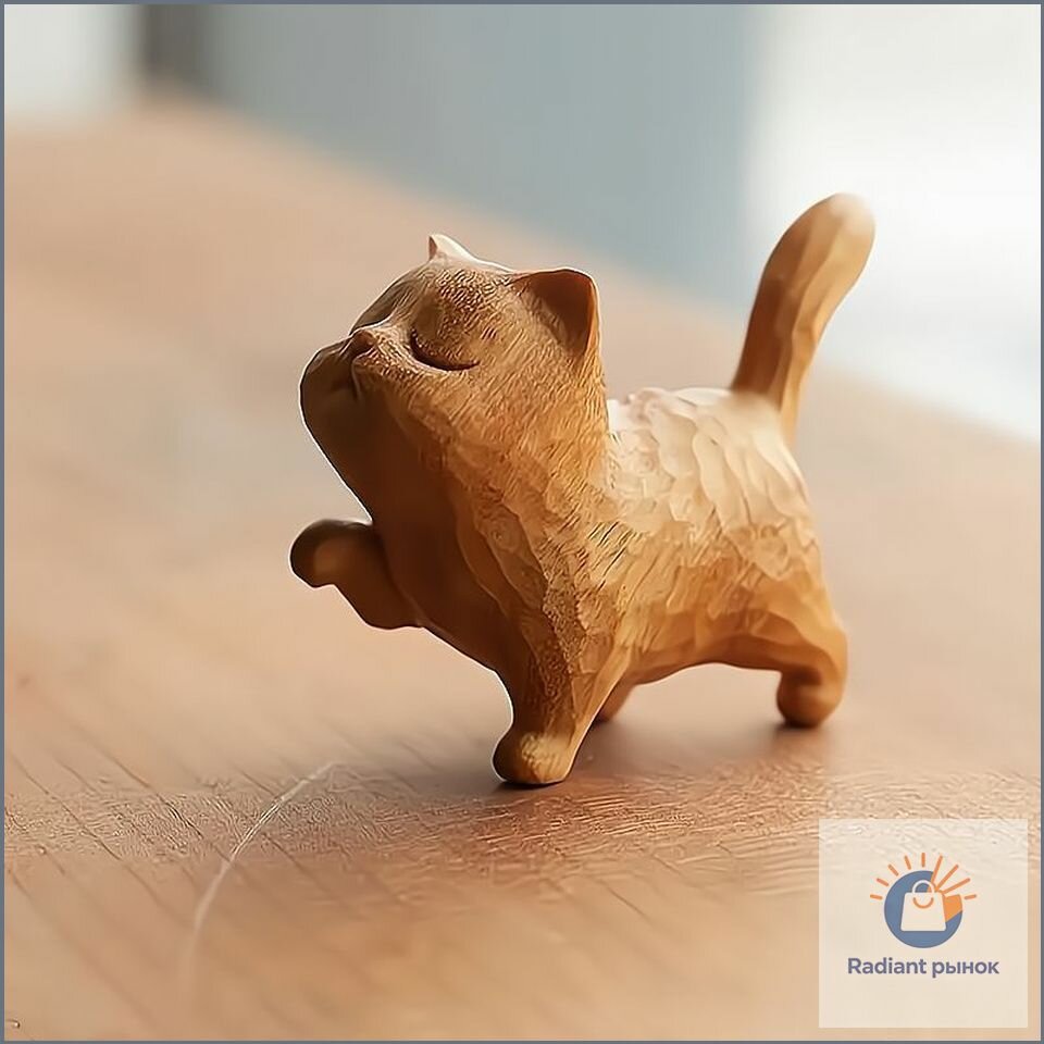 Статуэтка кошки из самшита