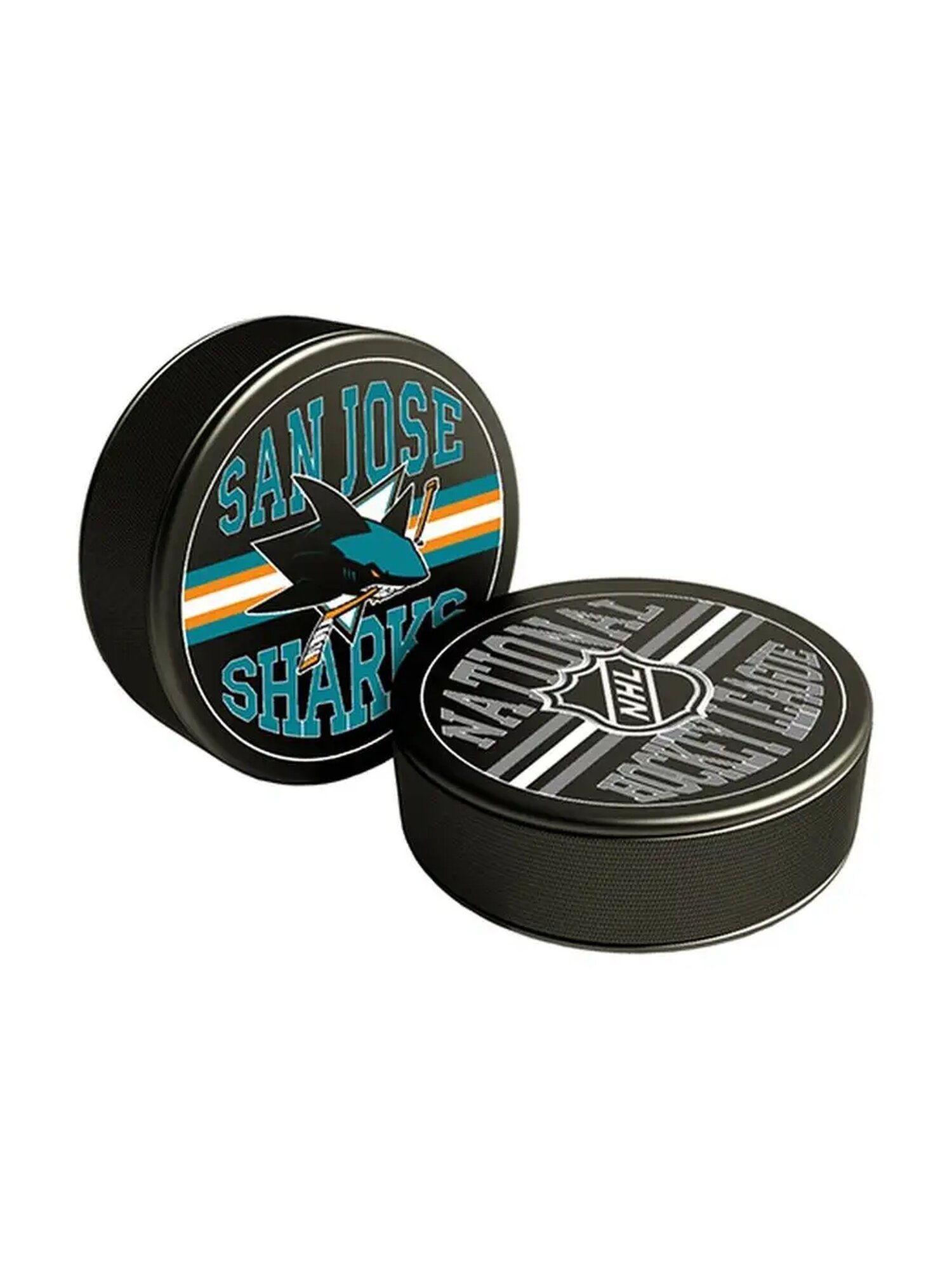 Шайба Sportfanat San Jose Sharks, резина, диаметр 76 мм, цвет черный