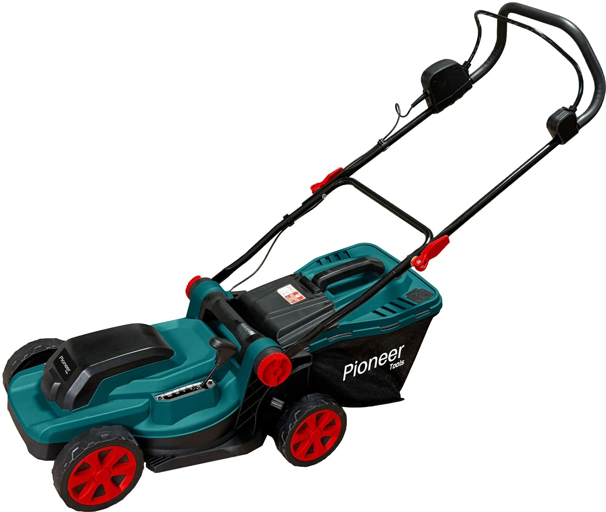 Газонокосилка аккумуляторная бесщеточная Pioneer BLM-204-34-BL с травасборником, ширина скашивания 34 см