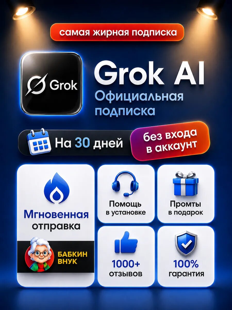 Подписка Grok 4.1 / Super Grok AI (без входа )