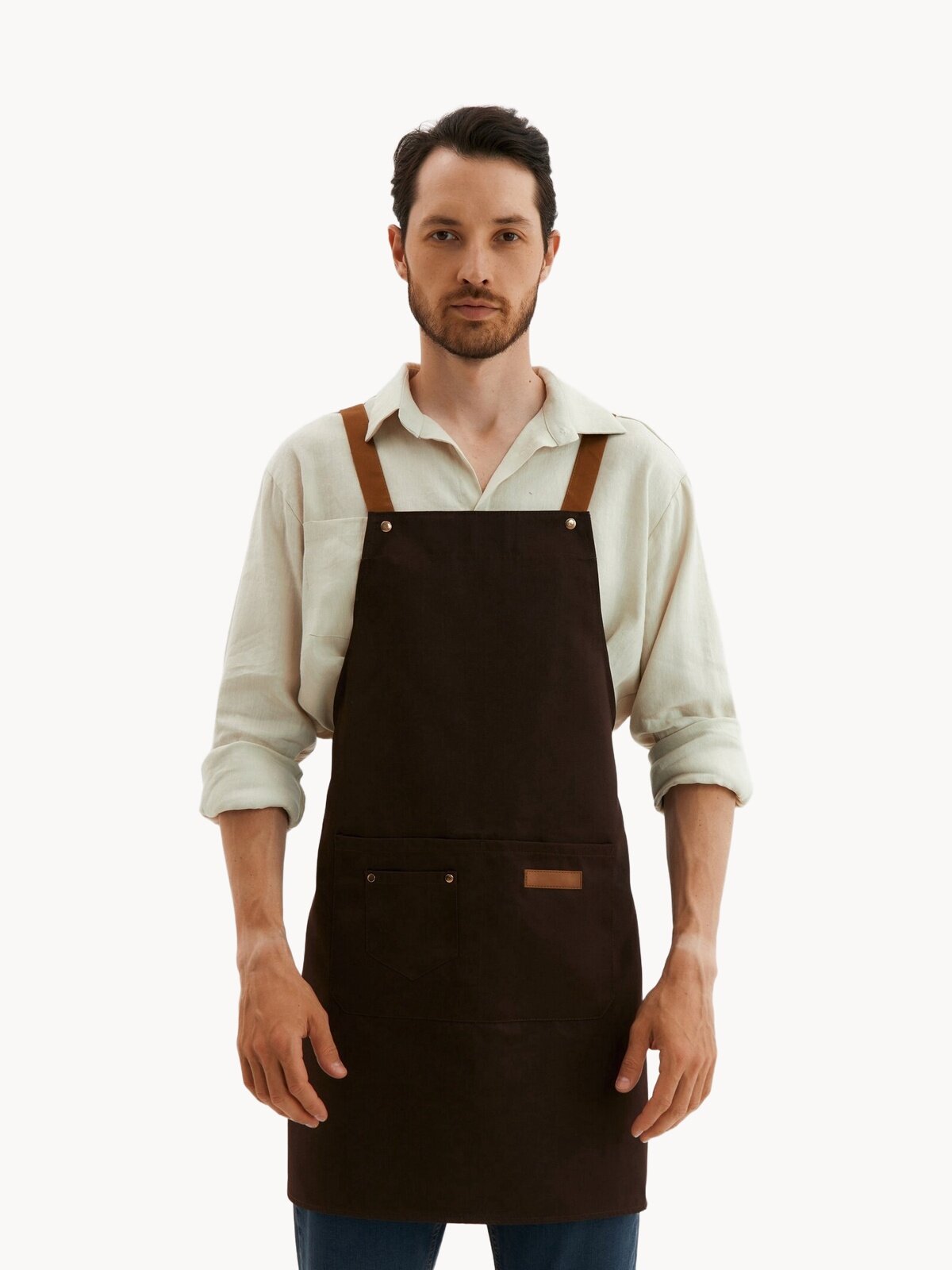 Фартук кухонный для мужчин и женщин Этель, размер 69х74 см, полиэстер 100%, коричневый