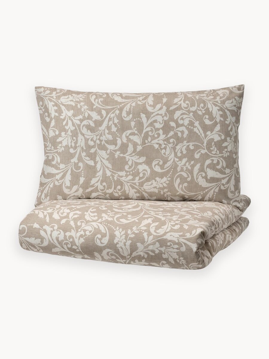 VARBRACKA Постельное белье 1.5 спальное икеа, пододеяльник и 1 наволочка/бежевый/белый 150x200/50x70 см (40412612)