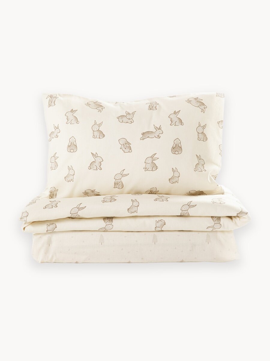 Детское постельное белье для новорожденных Ночь Нежна Зайчики, бязь, наволочка 40х60, 100% хлопок