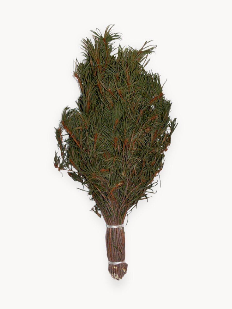 Банный веник "Иду в Баню" Багульник болотный зеленый пучок 1 штука.