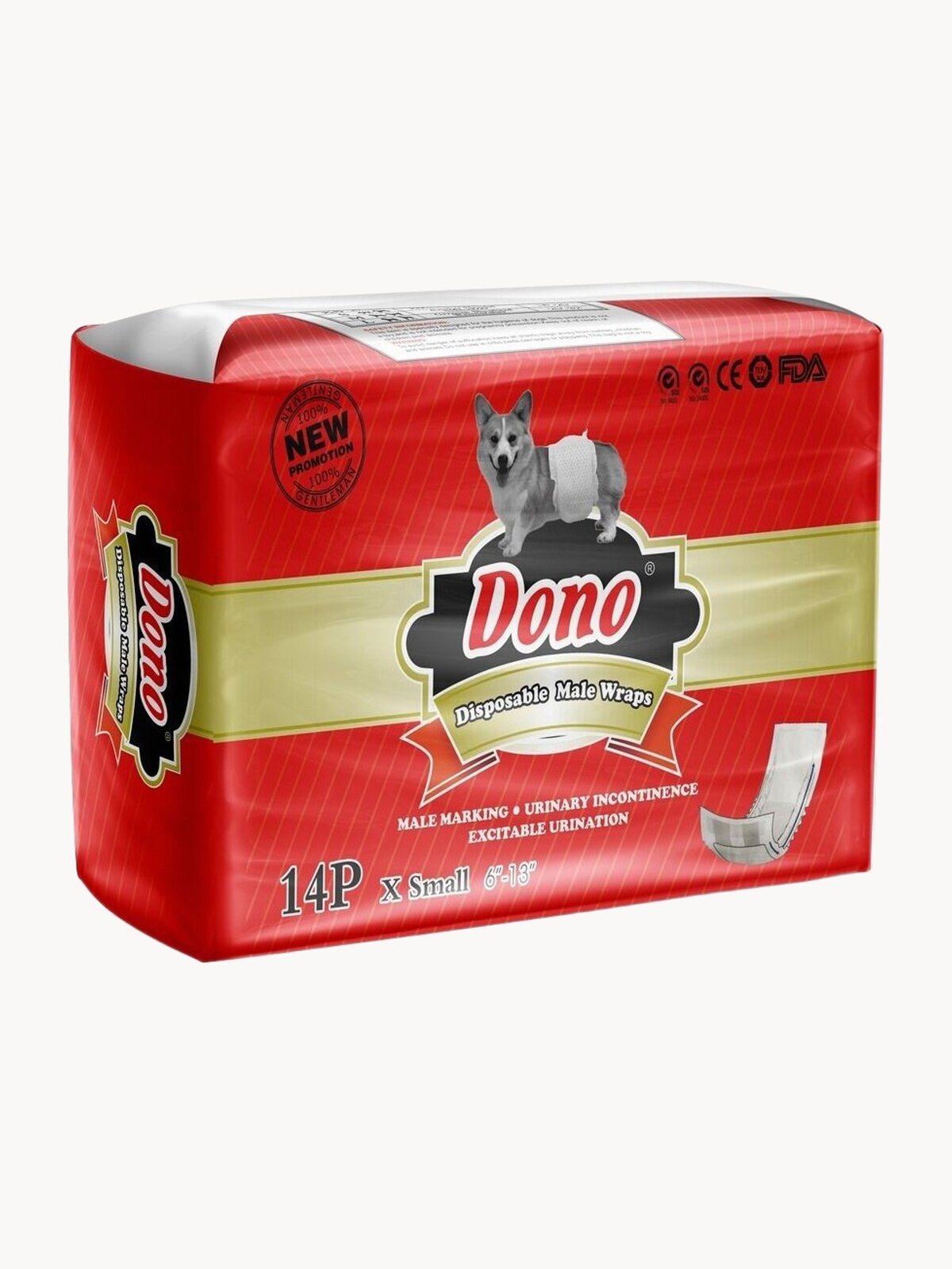 Подгузники для собак мелких пород пояса для кобелей размер XS 14 шт