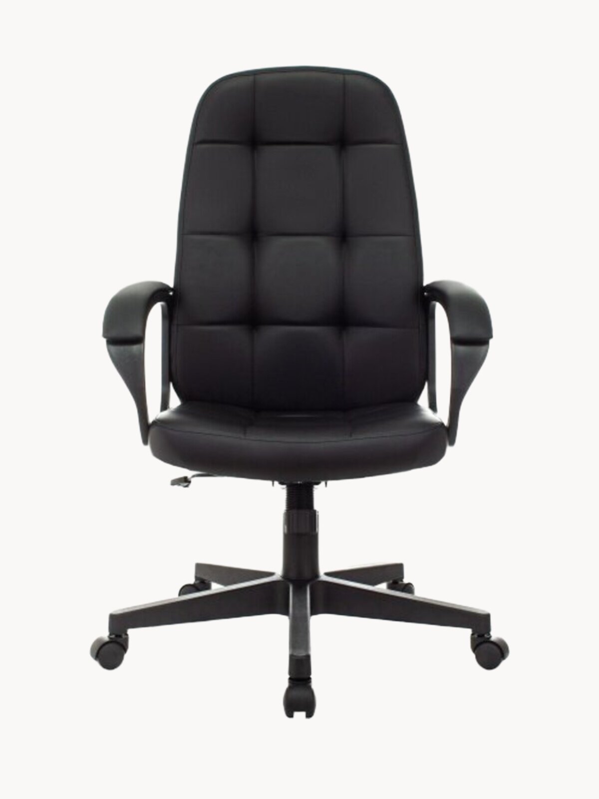 Кресло руководителя Бюрократ CH 002 черный эко. кожа крестов. пластик