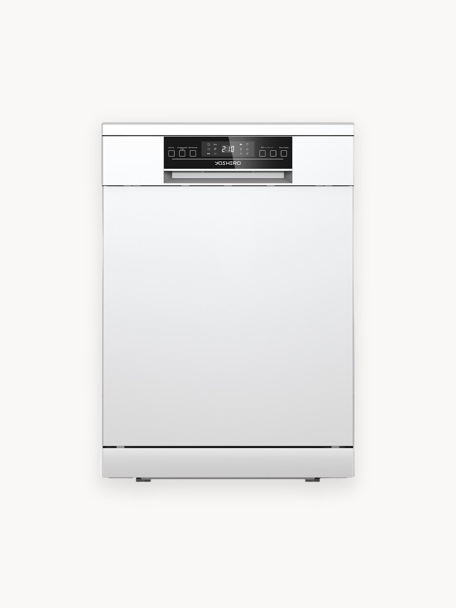 Yoshiro Посудомоечная машина 60 см YDW-S60B3Y62, отдельностоящая, 15 комплектов, 6 программ, 3 корзины, сенсор, белая