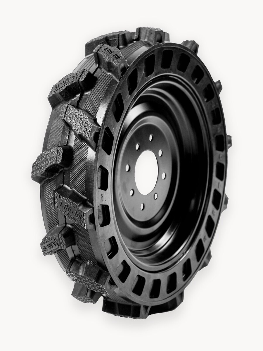 Колесо к мотоблоку цельнолитое 4.00-10 силач, диск 8 отверстий, цена за штуку