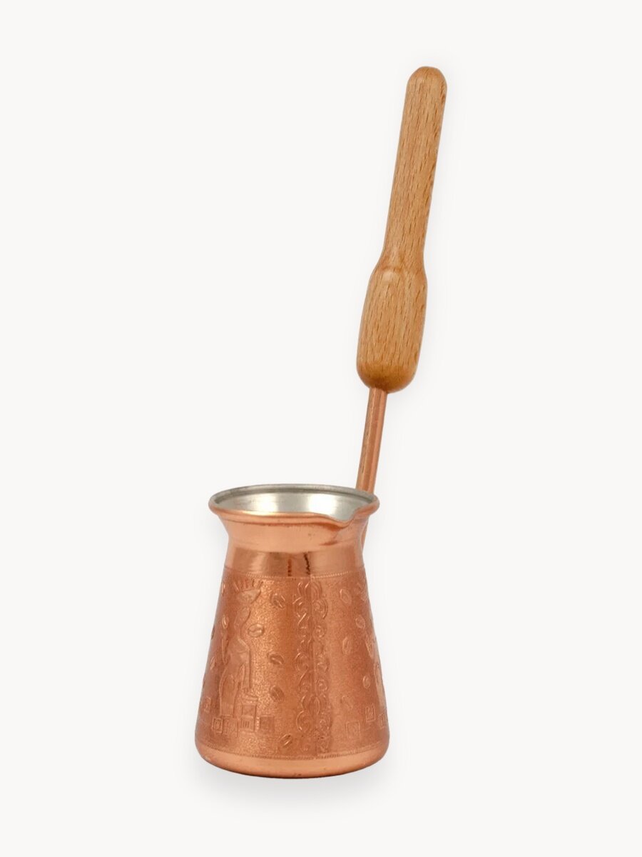 Турка TimA Арабика, медная, с деревянной ручкой, несъемная, 0,13л