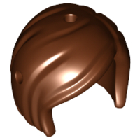 Mini Doll, Hair Friends Short, Bob Cut, Hole on Top and Right - Flexible Rubber, 92259 Reddish Brown U