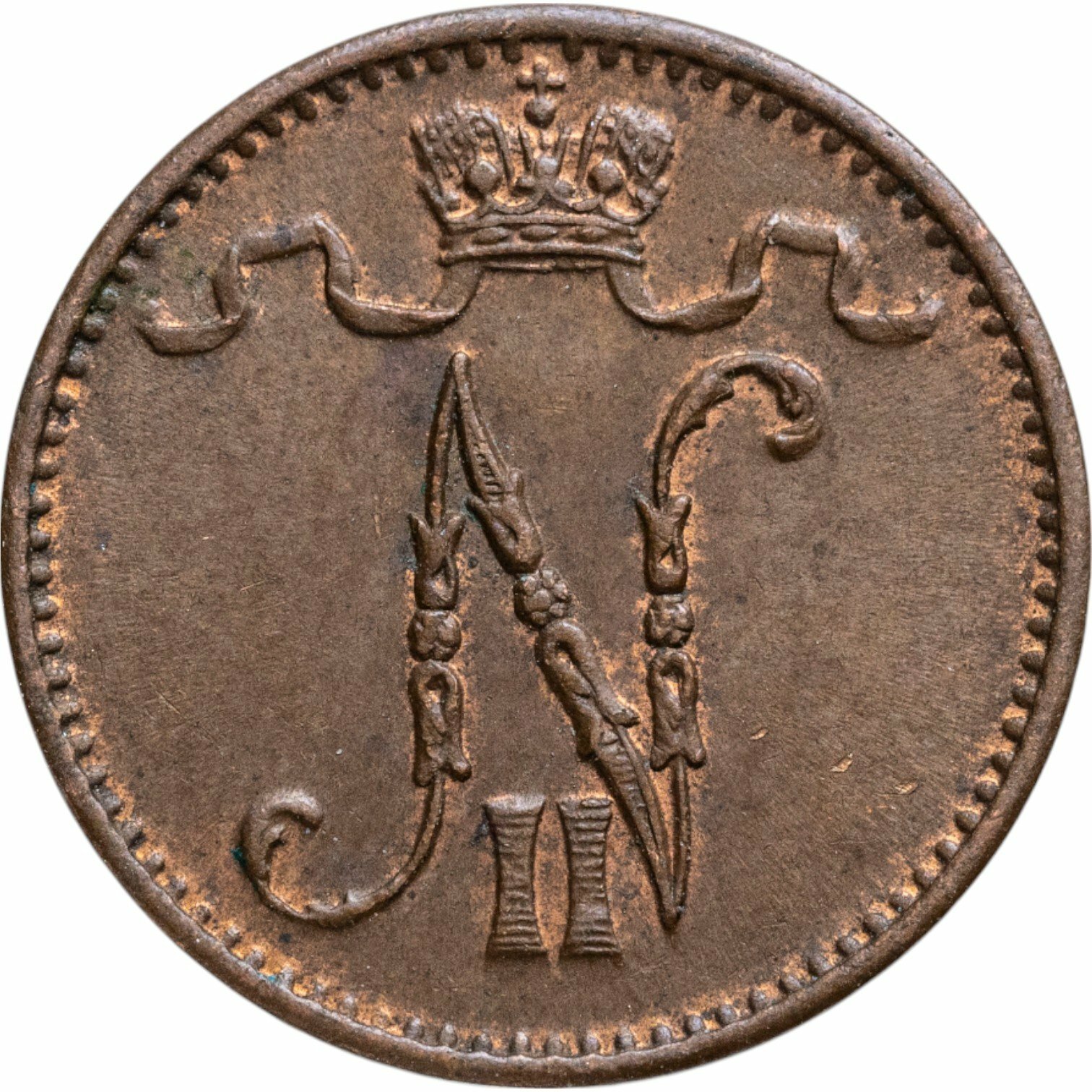 1 пенни penni 1914 Российская Финляндия, Медь, в сохранности UNC