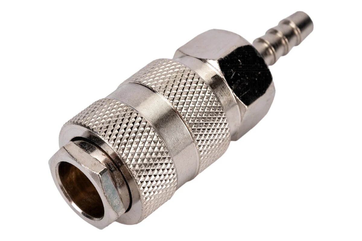 Разъемное соединение рапид (муфта)_елочка 6мм с обжимным кольцом 6х11мм_блистер