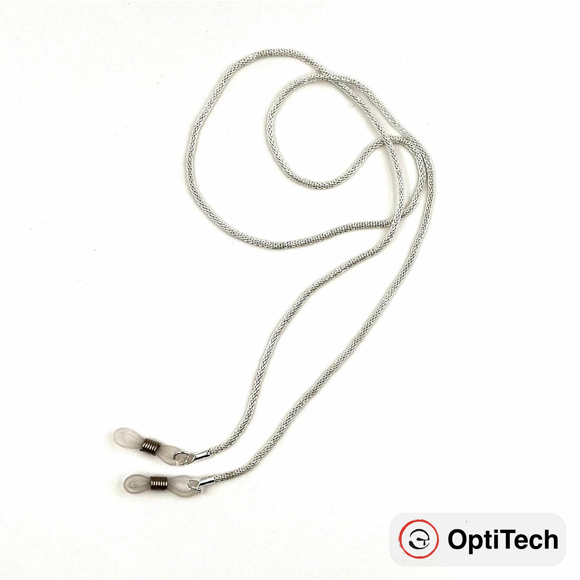 Цепочка для очков OptiTech, металлическая, круглая, серебристый