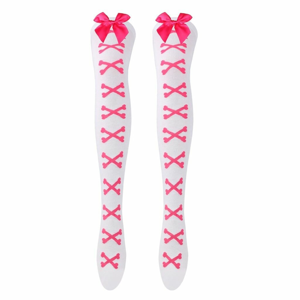 (1 пара) Чулки с бантом выше колена в стиле Лолиты-6