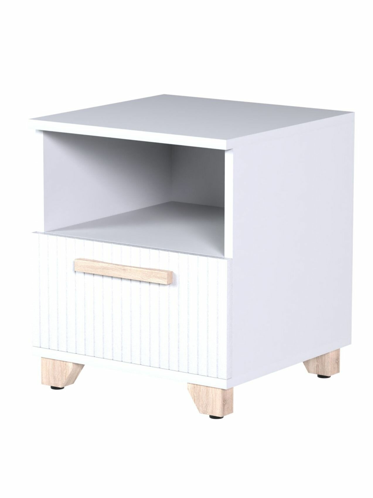 Тумба прикроватная Копенгаген с ящиком Белый / Белый матовый (12 Стульев)