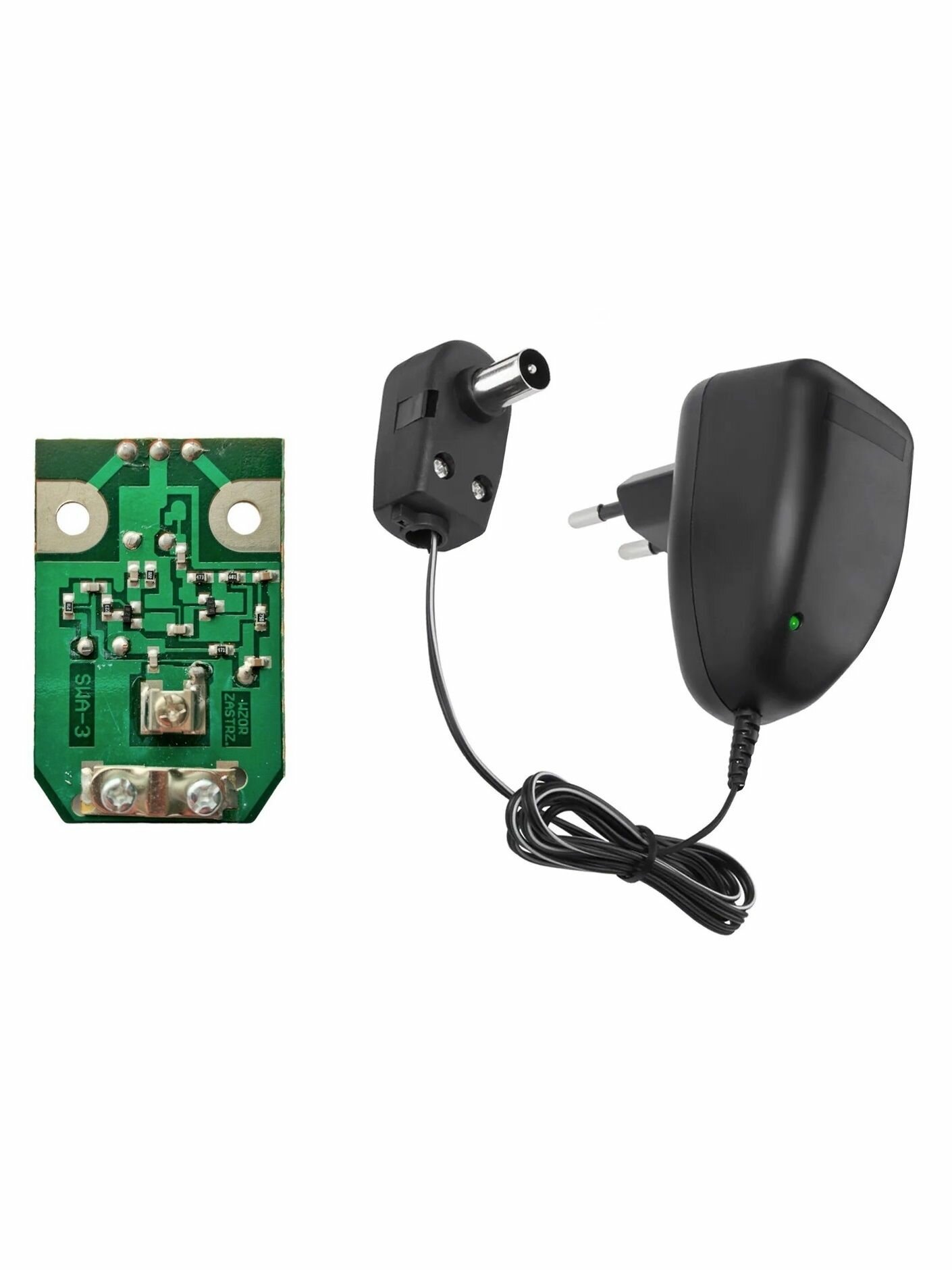 Комплект Усилитель для антенны SWA-3 (усиление 20-28дБ, питание - 12В) + Блок питания для телевизионных антенн с сепаратором 12В