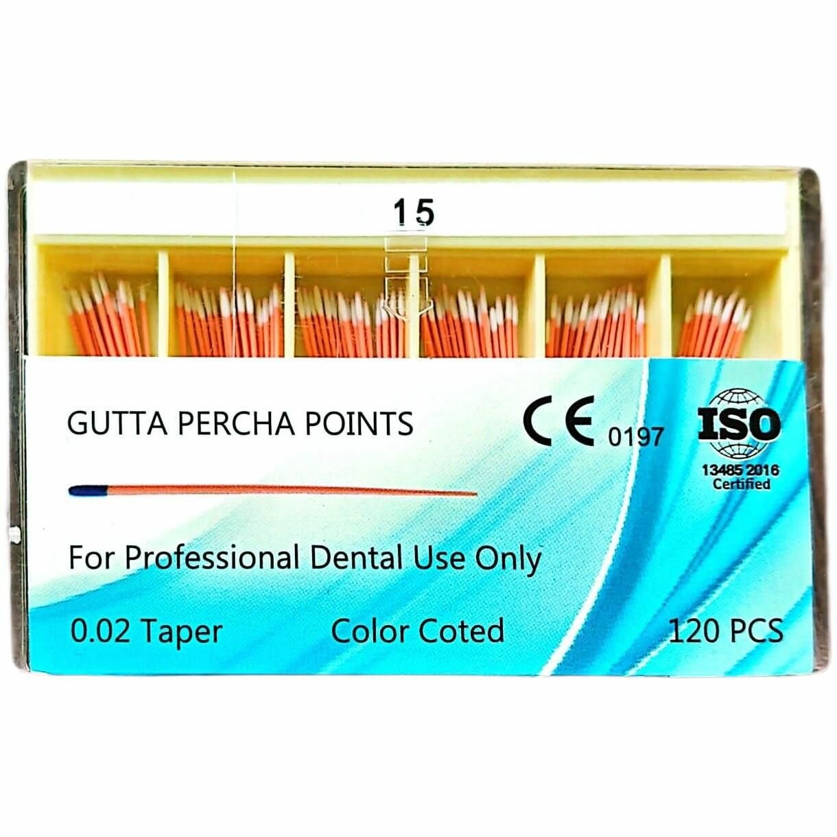 Штифты гуттаперчевые конусные стоматологические 02 № 15 120 штук. DiaDent