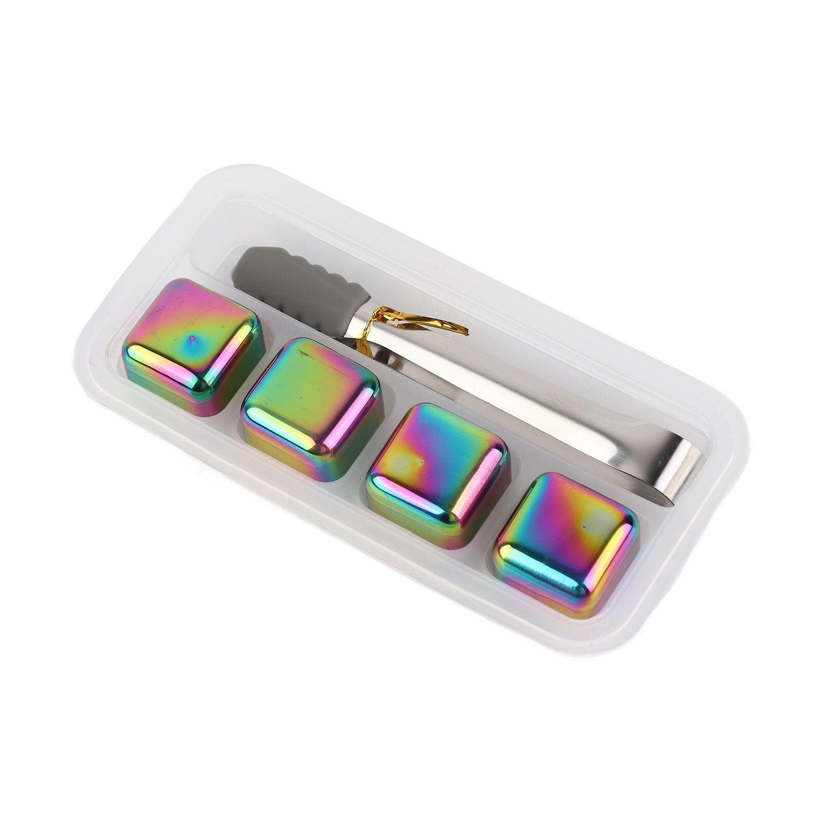 Металлические кубики льда из нержавеющей стали, многоразовые, быстро охлаждающие, чистый камень для виски с щипцами для льда, для напитков, красочные