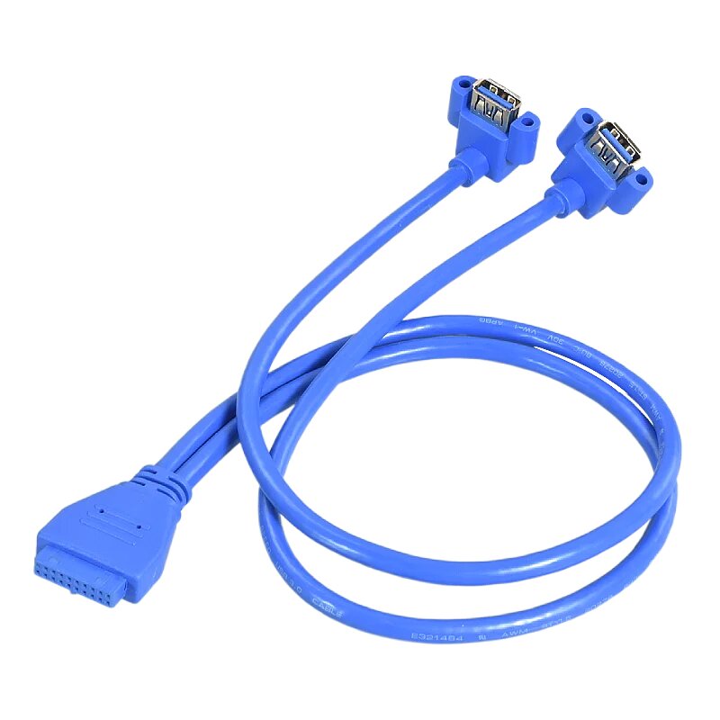 Кабель-Разветвитель USB 3.0 20pin штекер-гнездо, Угловой 90 градусов USB3.0 19pin разъем удлинитель для материнской платы