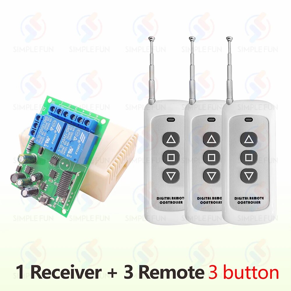 Беспроводной пульт 433МГц 3Remote-3button, 1S