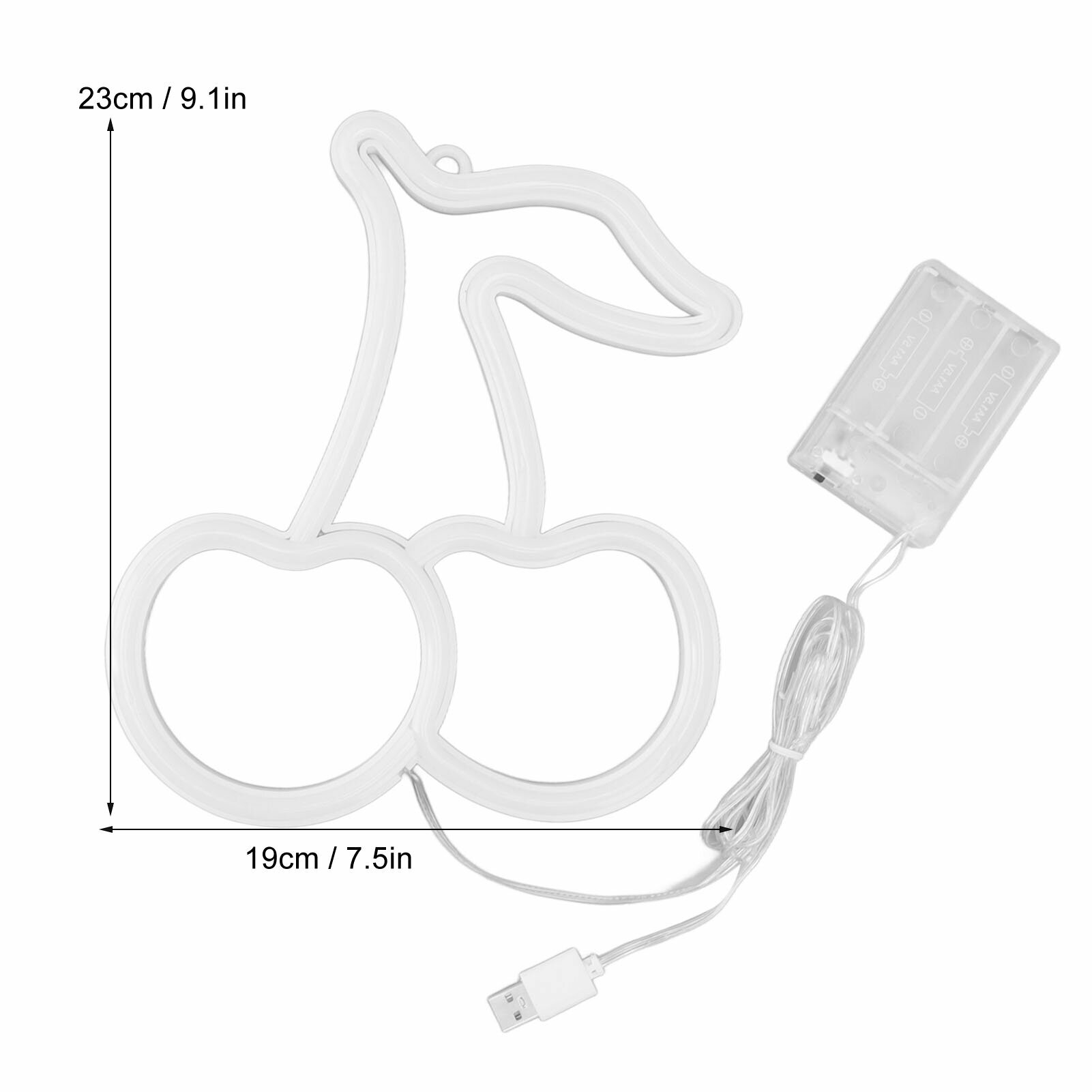 Светодиодный неоновый ночник с питанием от USB, декоративная настенная фруктовая неоновая вывеска для свадебной вечеринки, красное освещение в форме вишни