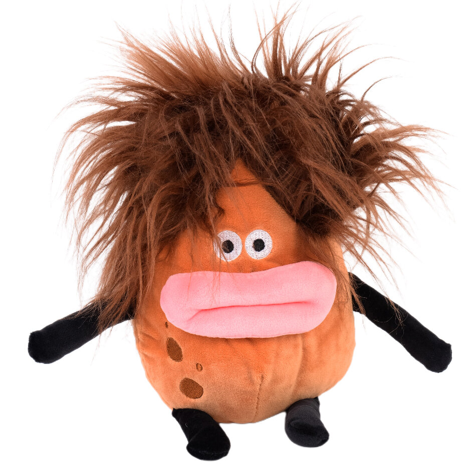Прикольная мягкая игрушка с большими губами Лохматый Боб, искусственный мех,30cm