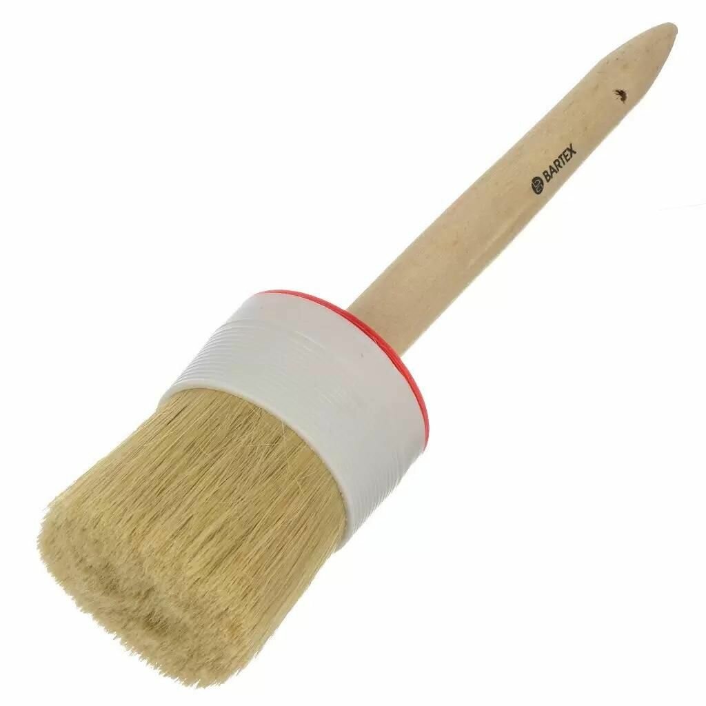 Малярная кисть Bartex "Евро", круглая, диаметр 65 мм, №20, 60 мм, деревянная рукоятка