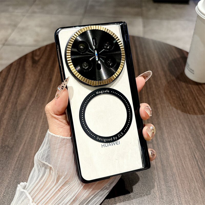 Чехол для Huawei Mate X6 / Хуавей Мейт X6, soft touch, чехол-кардиомонитор, поликарбонат (PC), MagSafe, защита камеры, ударопрочный, усиленные углы, Huawei, Huawei Mate X6, black,005-ZLS/yada/Mate X6