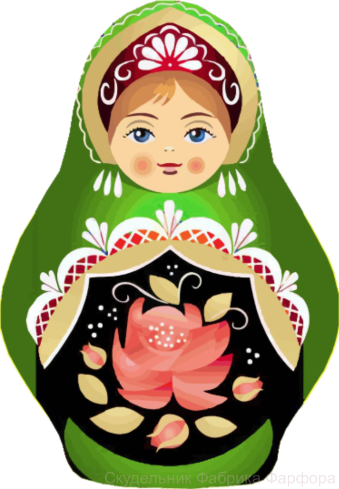 Магнит "Матрёшка" (бисквит, вид зелёный)