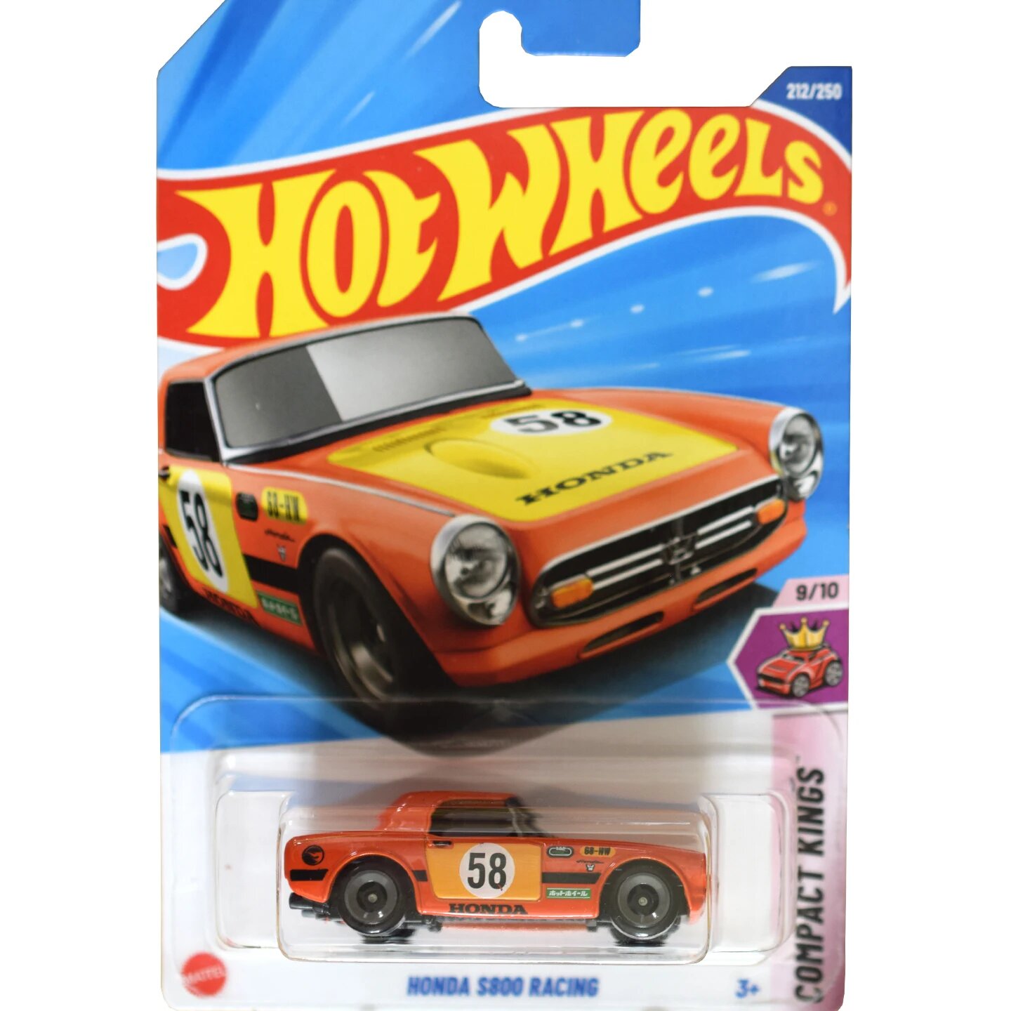 Hot Wheels Honda S800 Racing, 1/64, цвет 212