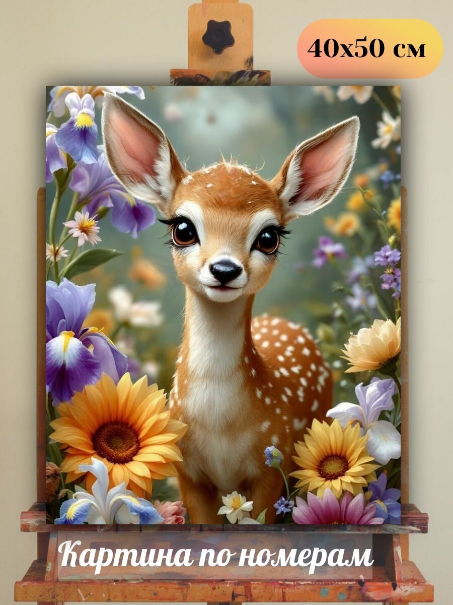 Картина по номерам на подрамнике 40х50 см Бемби с максимальной красочной детализацией